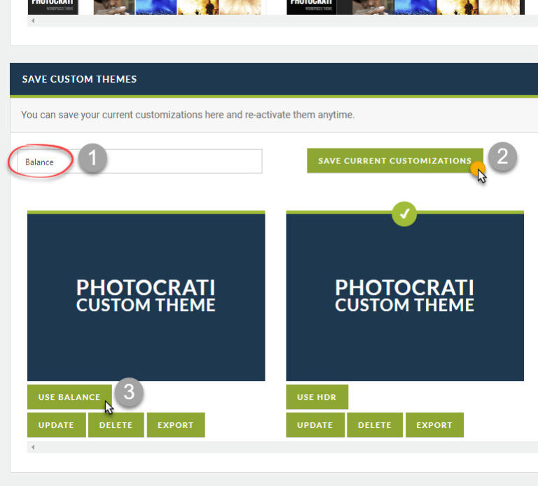 Saving Custom Presets